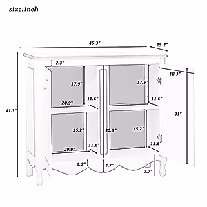Tdewlye Minimalist Pure Hand Drawn Accent Storage Cabinet with 2 Doors and Solid Wood Legs,for Living Room,Study and Entryway (Black@X)