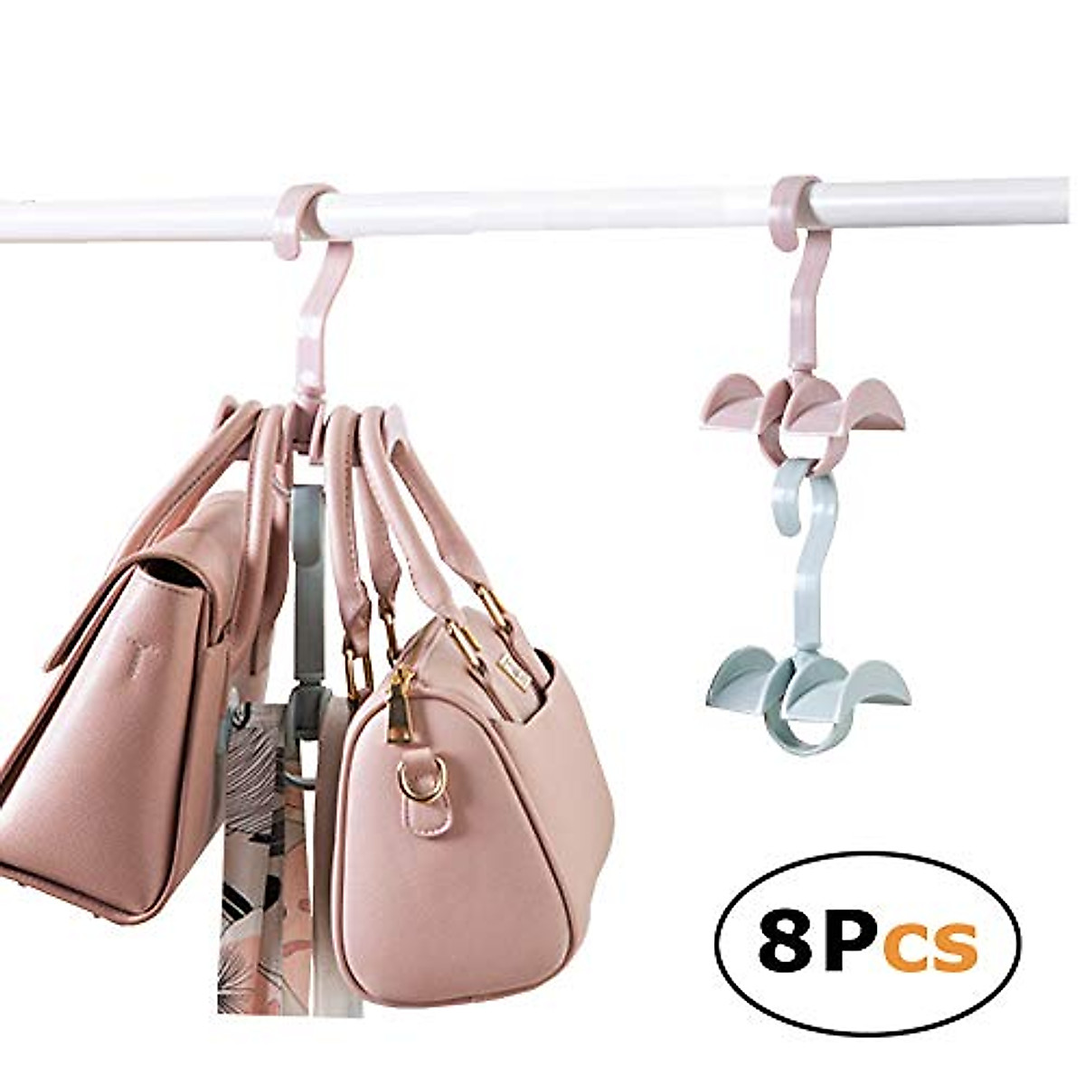Stackable Storage Hanging Closet Organizer Purses Handbags Tie (Set of 8), Random, One_Size