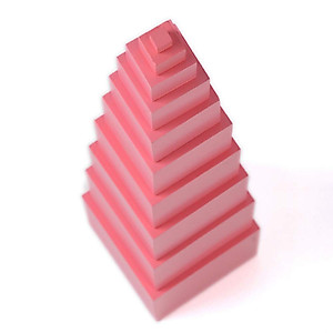 DANNI Preschool Children Math Teaching Aids Montessori Professional Pink Tower Without Stand 1 cm to 10 cm Early Childhood Education Toy