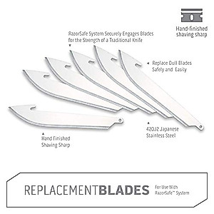 OUTDOOR EDGE 3.5" RazorSafe Replacement Knife Blades, 6 Pieces