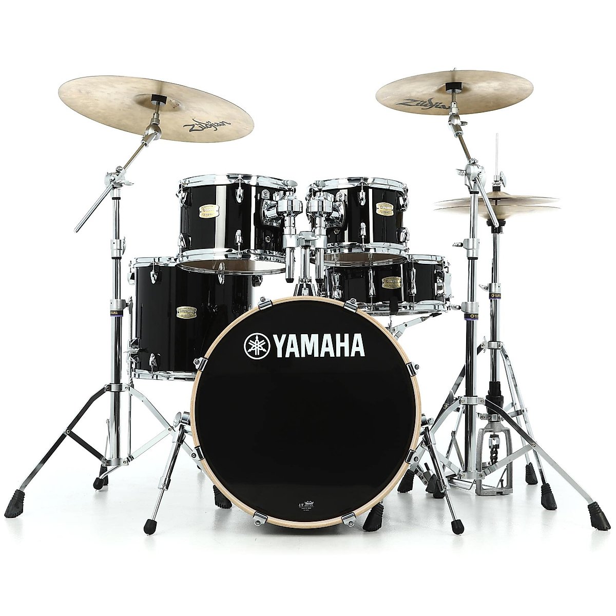Yamaha 5pc Shell Pack with a 22" Kick 14” Snare Drum in Raven Black for Students and Working Drummers, (SBP2F50RB)