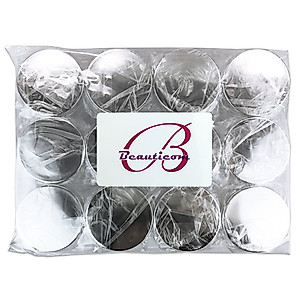 Beauticom 30g/30ml (1 fl. oz.) Double Wall Clear Plastic Leak Proof Jars with Flat Top Lids for Creams, Lotions, Make Up, Powders, Glitters, and more... (Color: Metallic Silver Lid, Pieces: 12)