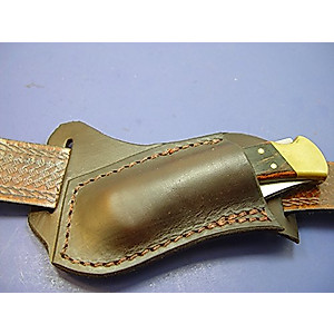 Custom Leather Left Hand Cross Draw Pocket Knife Sheath for a Buck 110 OR 112