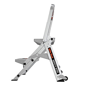 Little Giant Ladders, Jumbo Step, 3-Step, 2 Foot, Step Stool & Little Giant Ladders, Safety Step, 2-Step, 2 Foot, Step Stool, Aluminum, Type 1A, 300 lbs Weight Rating, (10210BA)