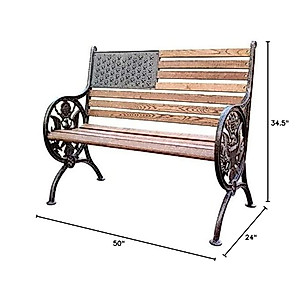 Oakland Living 6011AB Proud American Bench with an Antique Bronze Finish