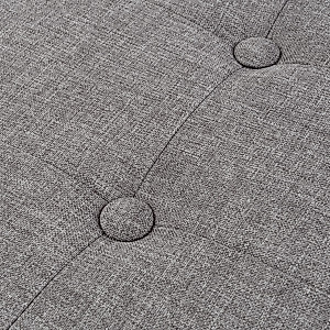 Folding Storage Ottoman - 30-Inch Tufted Footrest, Linen Chest, or Bench with Removable Bin for Living Room, Bedroom, or Dorm by Lavish Home (Gray)