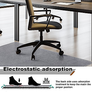 CELION Edging Office Chair Mat for Hardwood & Tile Floor, 55"x35" Computer Gaming Rolling Chair Mat, Under Desk Low-Pile Rug, Large Anti-Slip Floor Protector for Home Office (Light Grey, 55" x 35")