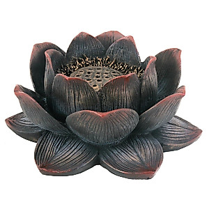 SUMMIT COLLECTION Eastern Enlightenment Lotus Flower Meditation Incense Burner, Zen Buddhist Home Décor