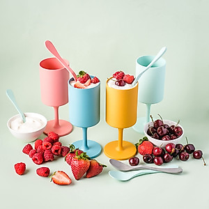 Knork Eco Party Bundle, Party Cup Outdoor Wine Glass, Single, Stem, Orange