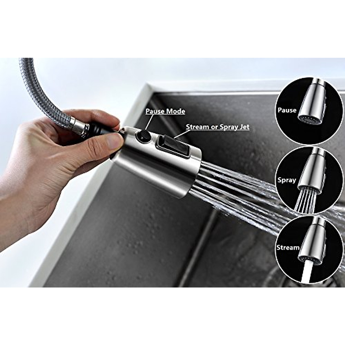 Purelux Faucet Spray Head for Tulip Kitchen Faucet, Brushed Nickel