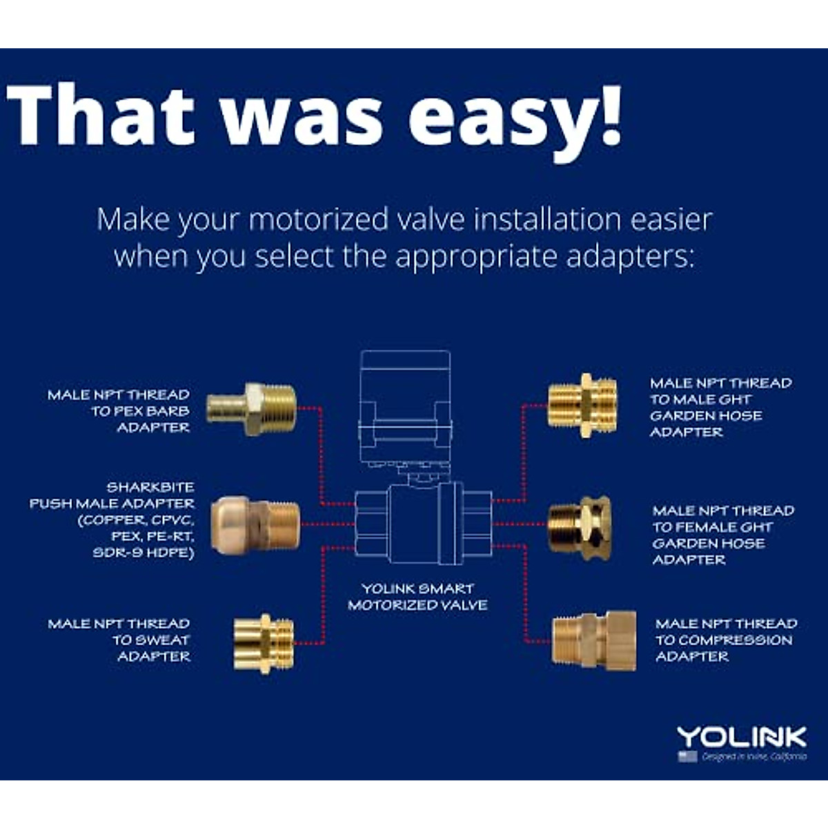 YoLink Wireless Smart Valve Control Kit, 1" Brass Motorized Valve, Wireless Valve Controller, Battery Powered Valve
