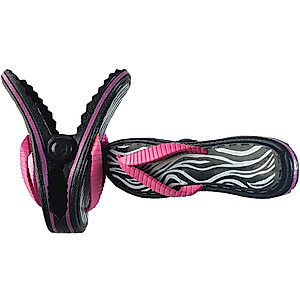 3 Pairs (6 Ct) Black Flops Style Beach Towel Clips Jumbo Size for Beach Chair, Cruise Beach Patio, Pool Accessories for Chairs, Household Clip, Baby Stroller. by C&H Solutions