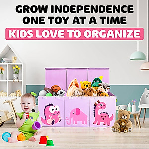 Ethiques Purple (Cute Dinosaur) Collapsible Large toy chest 40X16X14 Inch