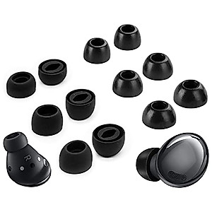 A-Focus [6 Pairs] Galaxy Buds Pro 【 Memory Foam & Silicone 】 Ear Tips, Soft Replacement Comfortable Earbuds Eartips Gel Compatible with Samsung Galaxy Buds Pro, 3MF3S Black
