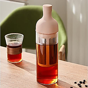 Coffee Cold Brewer Cold Brew Coffee Pot Glass Household Fruit Tea Cold Brew Bottle Ice Drip Coffee Appliance Cold Brew Cup Simple to Use (Color : Brown, Size : 1000ml) (White 1000ml) (Pink 1000ml)