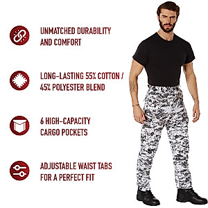 Rothco Digital Camo Tactical BDU Pants (US, Alpha, Large, Regular, Regular, City Digital Camo)