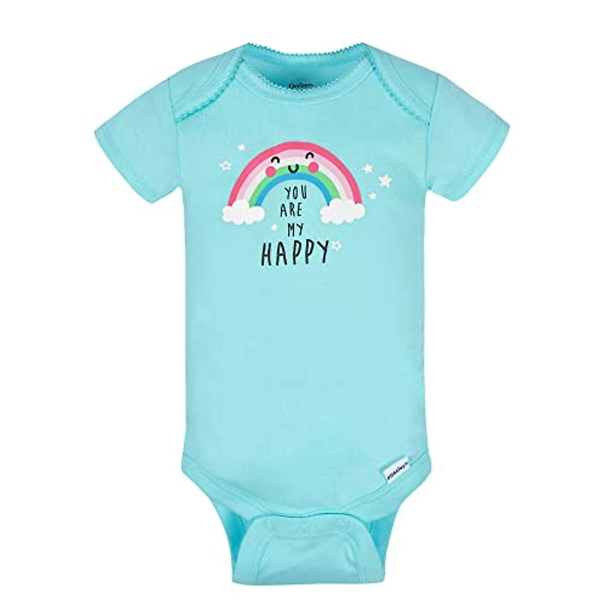 Gerber Baby 8-Pack Short Sleeve Onesies Bodysuits, Clouds, 0-3 Months