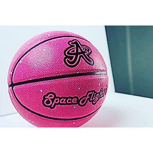 A Plus Collectibles Official Space Flight 1 Leather Game Basketball, Indoor/Outdoor Court, Full Size Kids & Adult Size 7, 29.5"… (Radiant Pink)