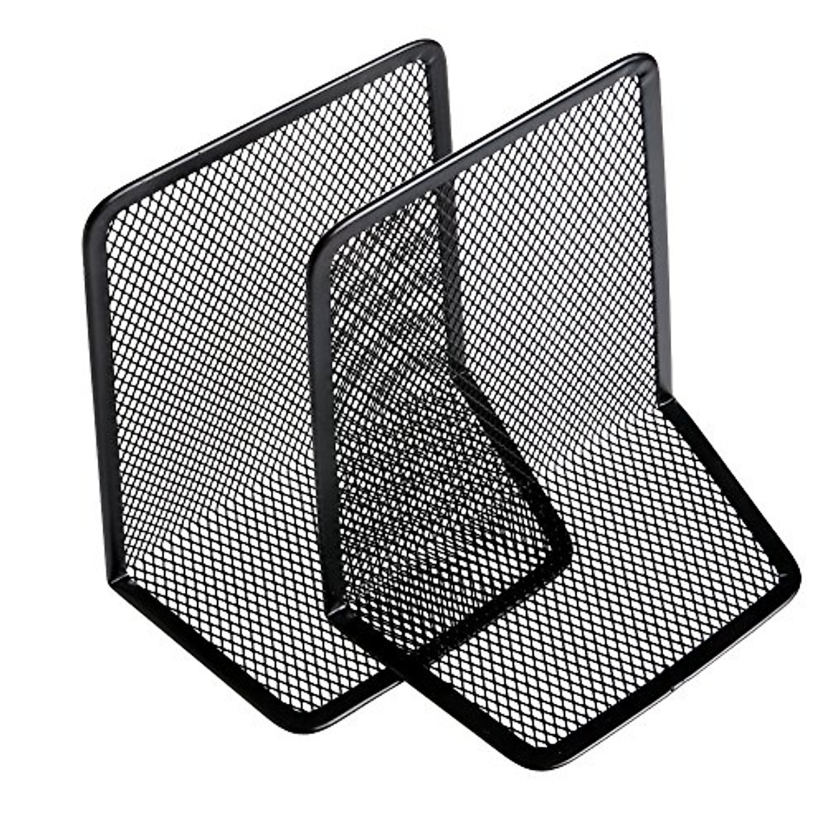 luosh 1 Pair Mesh Bookends Metal Desk Bookends Desk Organizer Desktop Office Home Book Support for Shelves