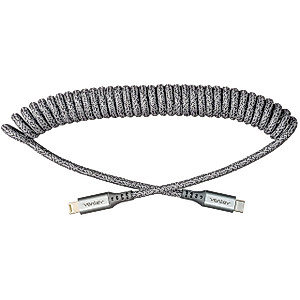 Ventev - Helix 3ft Expandable iPhone Cable | Fast Charging USB C to Apple Lightning Cable | Compatible with iPhone 14/13/12/11 | Coiled MFi Certified iPhone Charger Cord - Gray