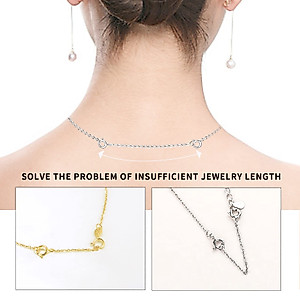 ADMITRY 925 Sterling Silver Necklace Extender,Durable Chain Extenders,Necklace Bracelet Anklet Jewelry Extension for Women (1 2 3 Inch)