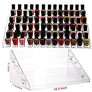Cq acrylic Nail Polish Holder Organizer 5 layers 72 Bottles Clear Acrylic Nail Polish Tray Fingernail Polish Display Case Essential Oils Holder Sunglasses Eyewear Organizer Storage