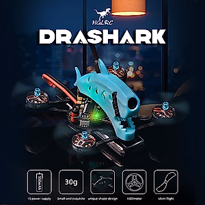 HGLRC Drashark 1.6 inch Toothpick FPV Drone, Built-in 200mw VTX Zeus5 AIO 1002 Motors with Elrs Receiver