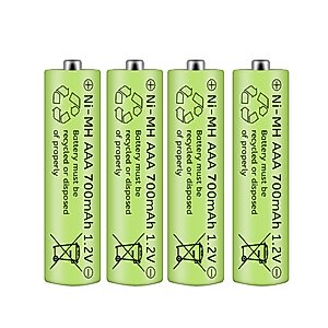 Cotchear 1.2V AAA Rechargeable Battery, AAA 700mAh Rechargeable Ni-MH Batteries 4 Pcs AAA Battery - Rechargeable Cycle Used More Than 500 Times (4 pcs)