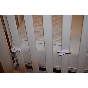 Abstract Quilted Portable Crib Bib Sheet Saver 24.5" X 13" (2 Pack, White)