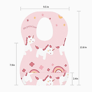 SUNVENO Disposable Bibs, Baby Disposable Bib Leak-proof Liner & Reusable Fastener, 20 Pieces