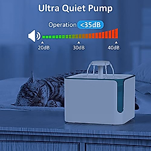 REDSASA Cat Water Fountain, Automatic Cat Fountain 3L/101oz, Dog Water Dispenser with Adjustable Pump, Ultra Quiet Intelligent Cat Drinking Fountains with 2 Filters, 2 Water Flow Settings
