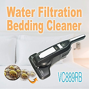 Handheld Vacuum Household Cleaning Bed Mattress Couch Cleaner Machine Deep Cleaner Carpet Cleaner Solution, Rechargeable, Water Filter, Car Cleaning Kit, Cordless Vacuum, Dog Brush for Shedding