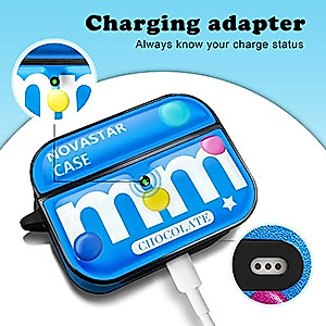 Novastar Airpods Pro 2nd Generation Case Cover, Soft Leather Airpods Pro Case Cute for Women&Men, Funny Kawaii Airpods Pro 2 Case Cover with Lanyard Keychain (Blue)