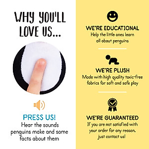 Talking Penguins Plush Toy Set | Includes 4 Talking Soft Plush Penguins with A Plush Glacier Shaped Carrier | Talking Animal Toys | Great Gift for Baby and Toddler Boys or Girls