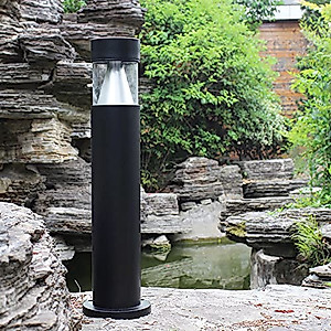 XADMIN Outdoor Black Cylindrical LED Post Light Modern Minimalist Post Cap Light Waterproof Door Post Light 1 Light Fence Garden Landscape Lawn Outside Post Light