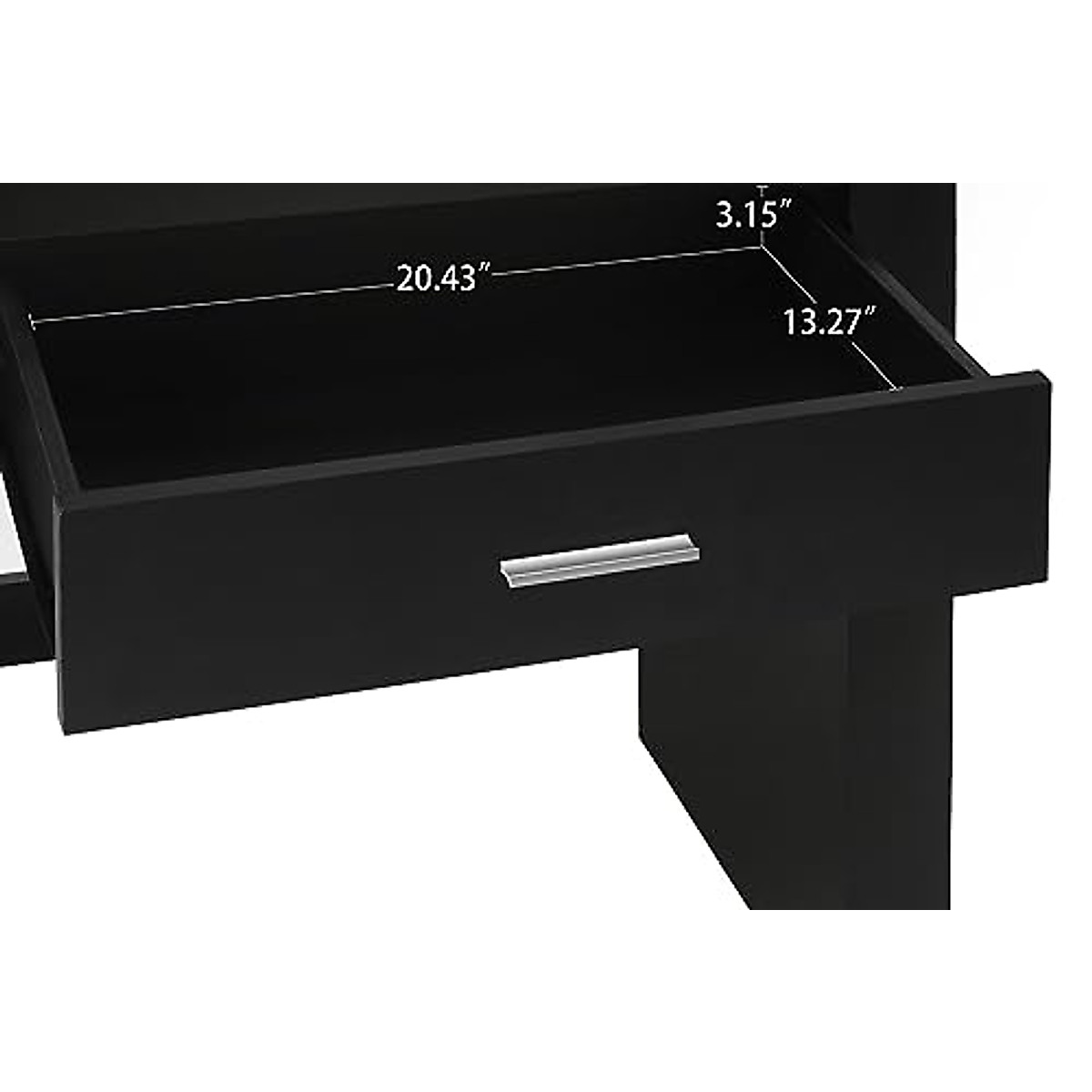 mixtavie Vanity Desk with Sliding Mirror & Stool, Makeup Vanity with Storage Shelves & Drawer & Chair, Vanity Table Set for Bedroom, Black