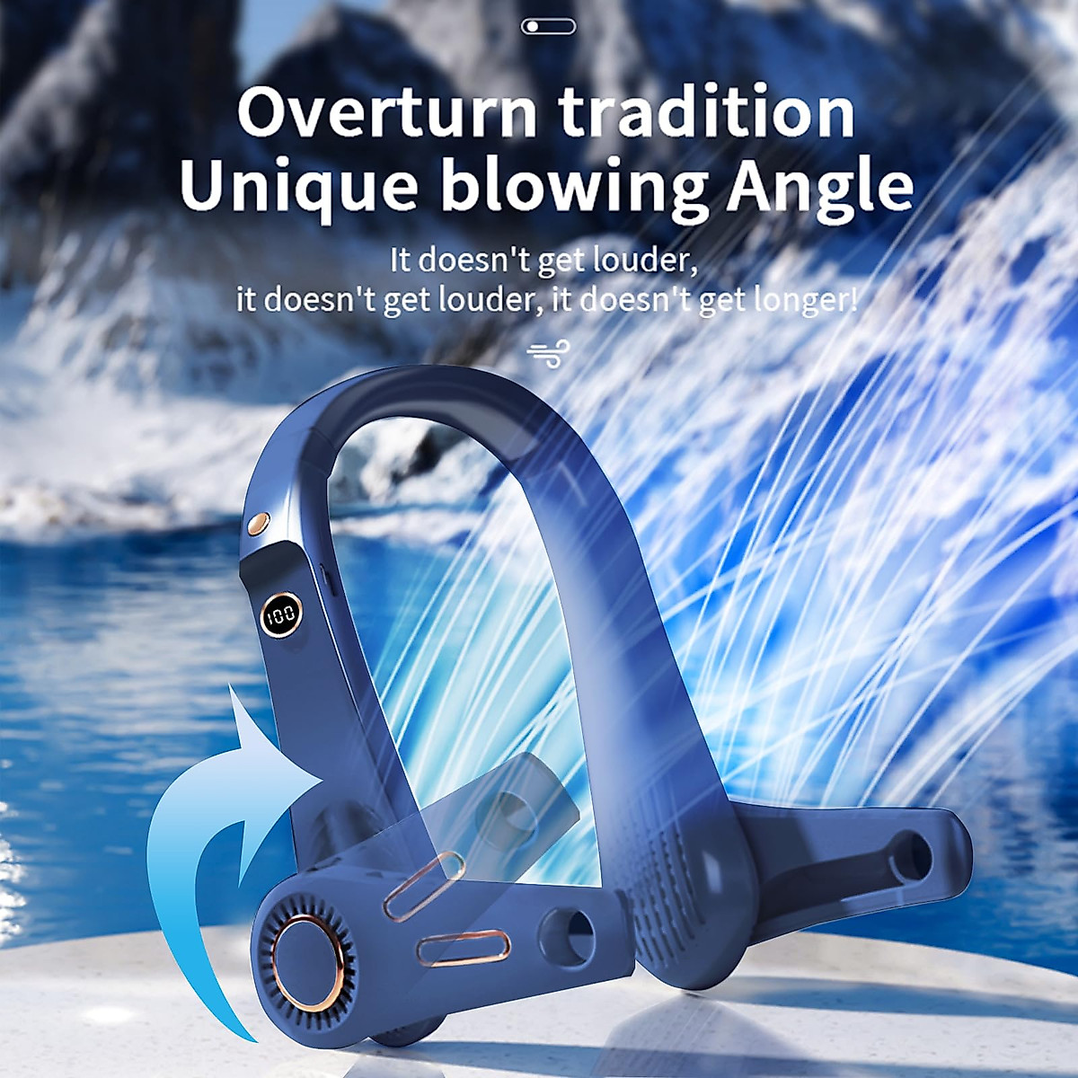 Clothforall Neck Fan, 4000mAh Battery Power, Portable Neck Fan USB Charging, Neck Fan Air Conditioner 5 Gear Adjustable, Fast Cooling, Super Quiet