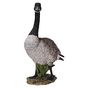 Hi-Line Gift Standing Canada Goose Statue, Grey/Natural