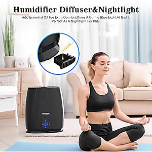 Okaysou Humidifiers, 6L Smart Humidifier and Diffuser for Bedroom Large Room W/Remote Control, Filterless, 50 Hour Top Fill Cool Mist Humidifiers with Humidistat for Babies, Plant, Sleep Mode, Timer