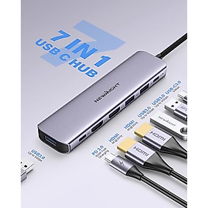 USB C Docking Station Dual HDMI Monitor, Newmight 7 in 1 USB C to Dual HDMI Adapter with 3 USB 3.0, PD 100W Charging, USB C 3.0, USB C Hub Multiport Adapter for Dell, HP, MacBook, iPhone 15 Series