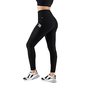 Fabletics Women's On-The-Go PowerHold® High-Waisted Legging, Maximum Compression, Flattering, M/Regular | 27, Black