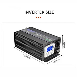 Sine Wave Car Inverter 1500W Home Solar Inverter with UPS with Charging LCD Display Supports Lithium Battery