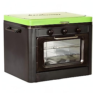 Flame King YSNHT-300 Portable Outdoor Propane Oven Stove Combo for Camping, RV, Tailgating, Trailer, Green/Black
