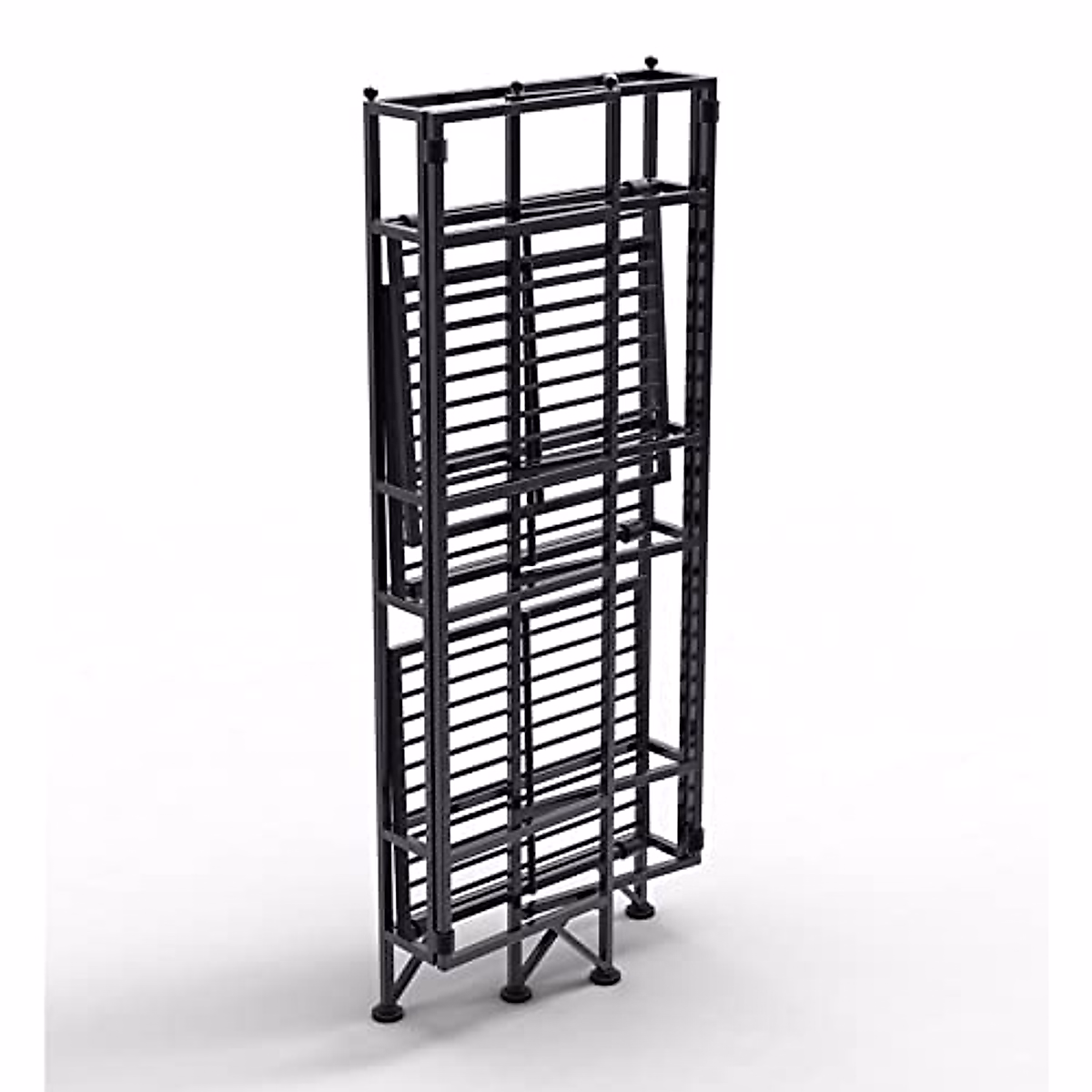 Convenience Concepts Xtra Storage 3 Tier Folding Metal Shelf, Black