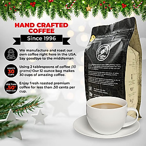 Christopher Bean Coffee - Dark Chocolate Peppermint Bark Flavored Coffee, (Regular Ground) 100% Arabica, No Sugar, No Fats, Made with Non-GMO Flavorings, 12-Ounce Bag of Regular Ground Coffee