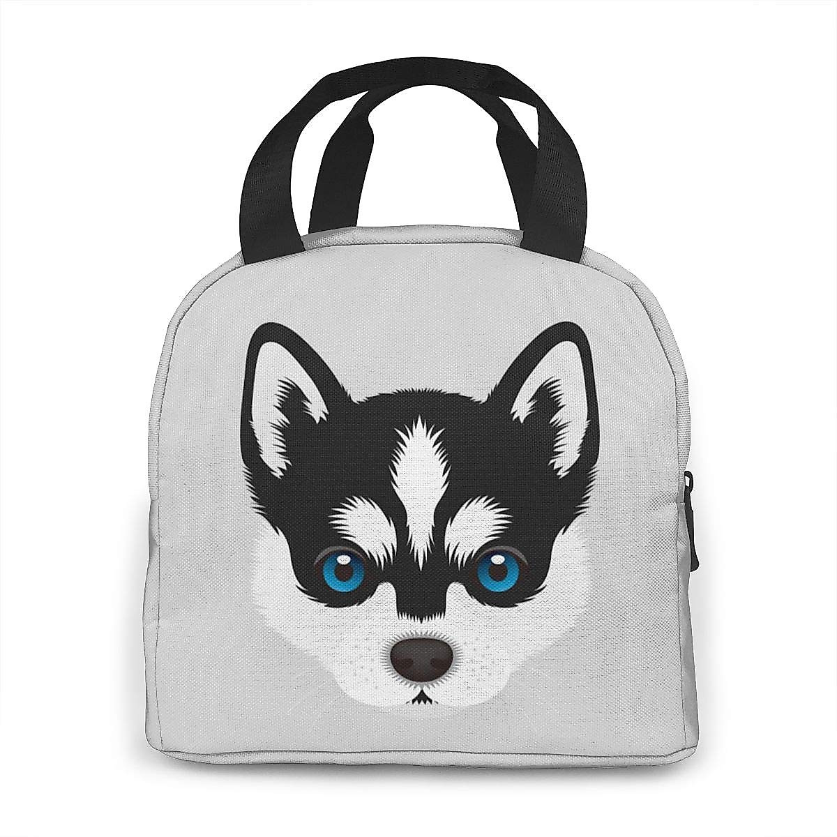 Mount Hour Funny Dog Puppy Siberian Husky Insulated Lunch Box Reusable Cooler Tote Bag Waterproof Lunch Holder Gift for Women & Men Work Picnic or Travel