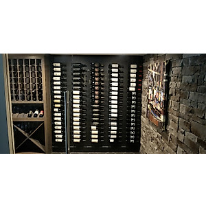 VintageView W Series Wine Rack 5 | Wall Mounted Metal Wine Storage (15 Bottles, Matte Black)