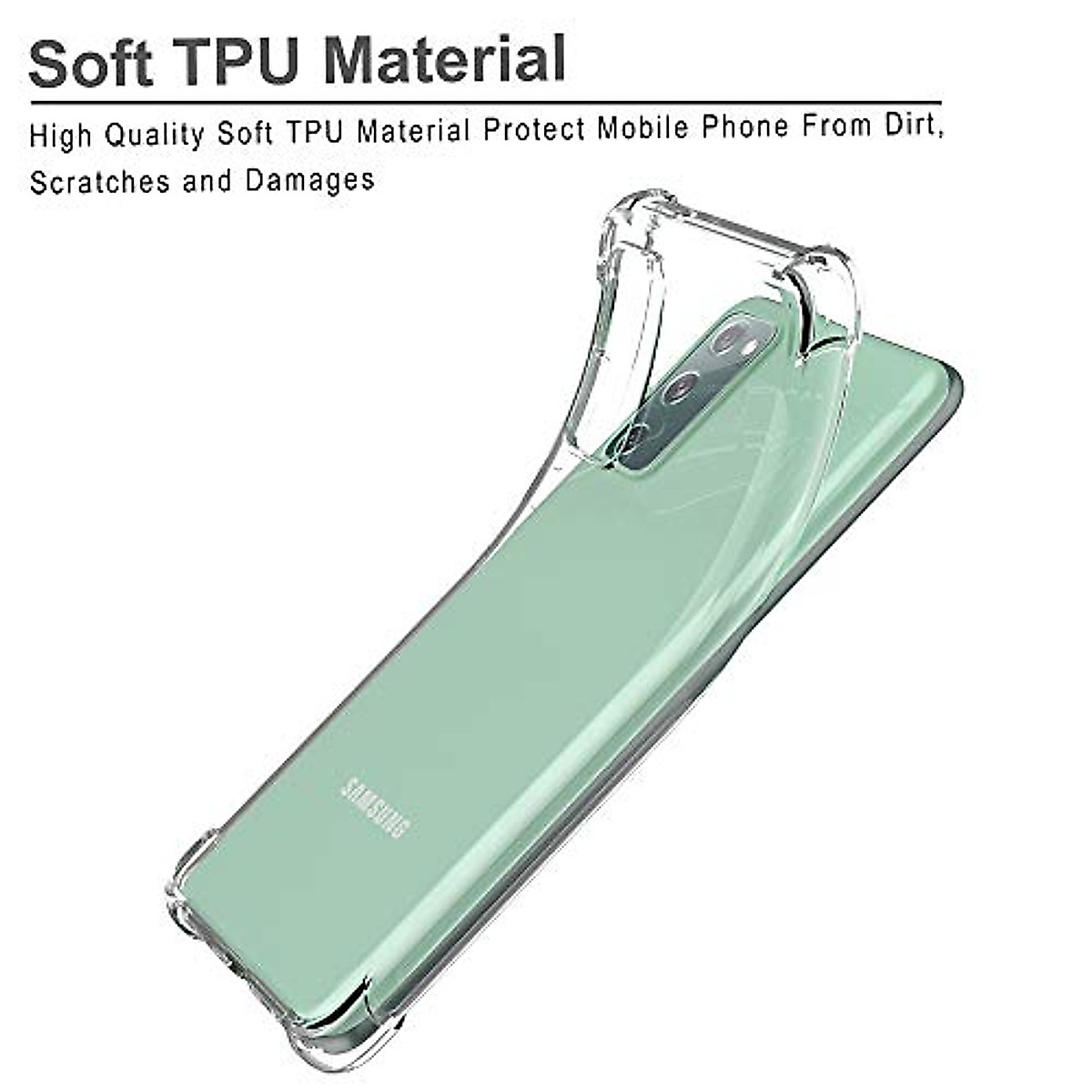 Arae Case for Samsung Galaxy S20 FE 5G, Premium Soft and Flexible TPU [Scratch-Resistant] Phone Case for Samsung Galaxy S20 FE 5G, Crystal Clear, 6.5-Inch