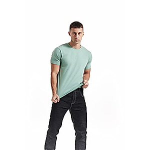 KLIEGOU Men's Crew Neck T Shirts - Casual Stylish Tees for Men 303 Light Green Large