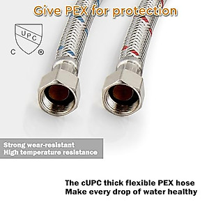 BESy Brushed Nickel Waterfall Spout Bathroom Faucet, Single Handle Bathroom Sink Faucet with Pop-up Drain, Rv Vanity Faucet with Deck Plate & Supply Hoses, Burshed Nickel, 1 or 3 Hole